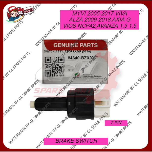 BRAKE SWITCH (100% ORIGINAL) (2PIN) PERODUA MYVI 2005-2017 LAGIBEST ...