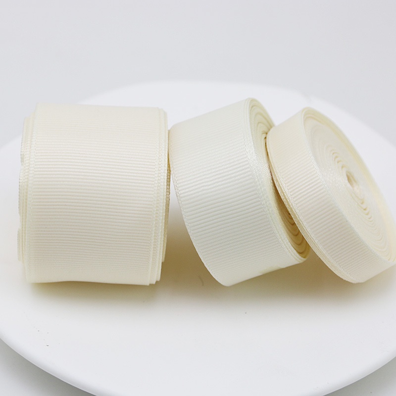 (10m/roll)Beige Grosgrain Ribbon Cake Gift Box With Different Widths ...
