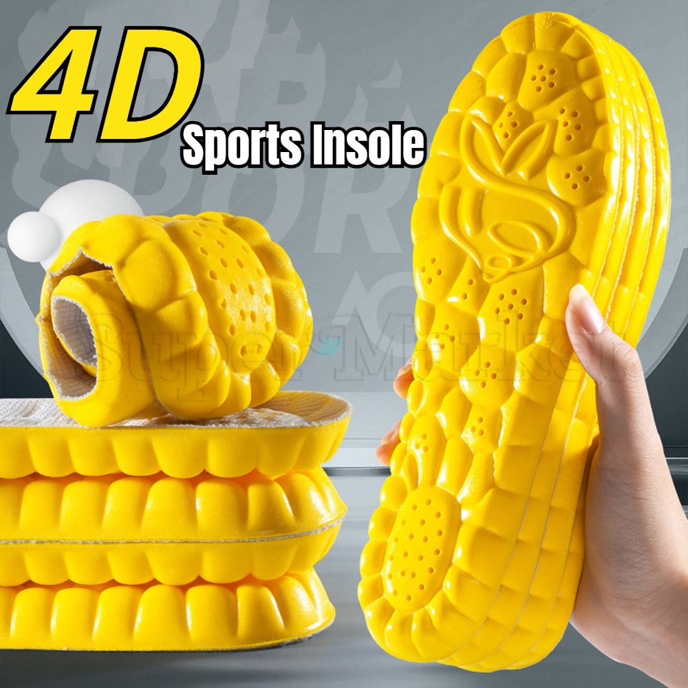 [ Featured ] 4D High Elasticity Sports Shock Absorption Insole Sweat ...