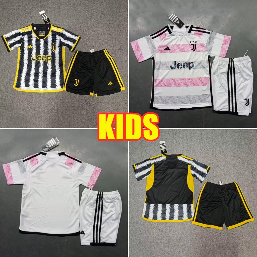 23/24 Juventus Home & Away Children's Football Kit | Shopee Malaysia