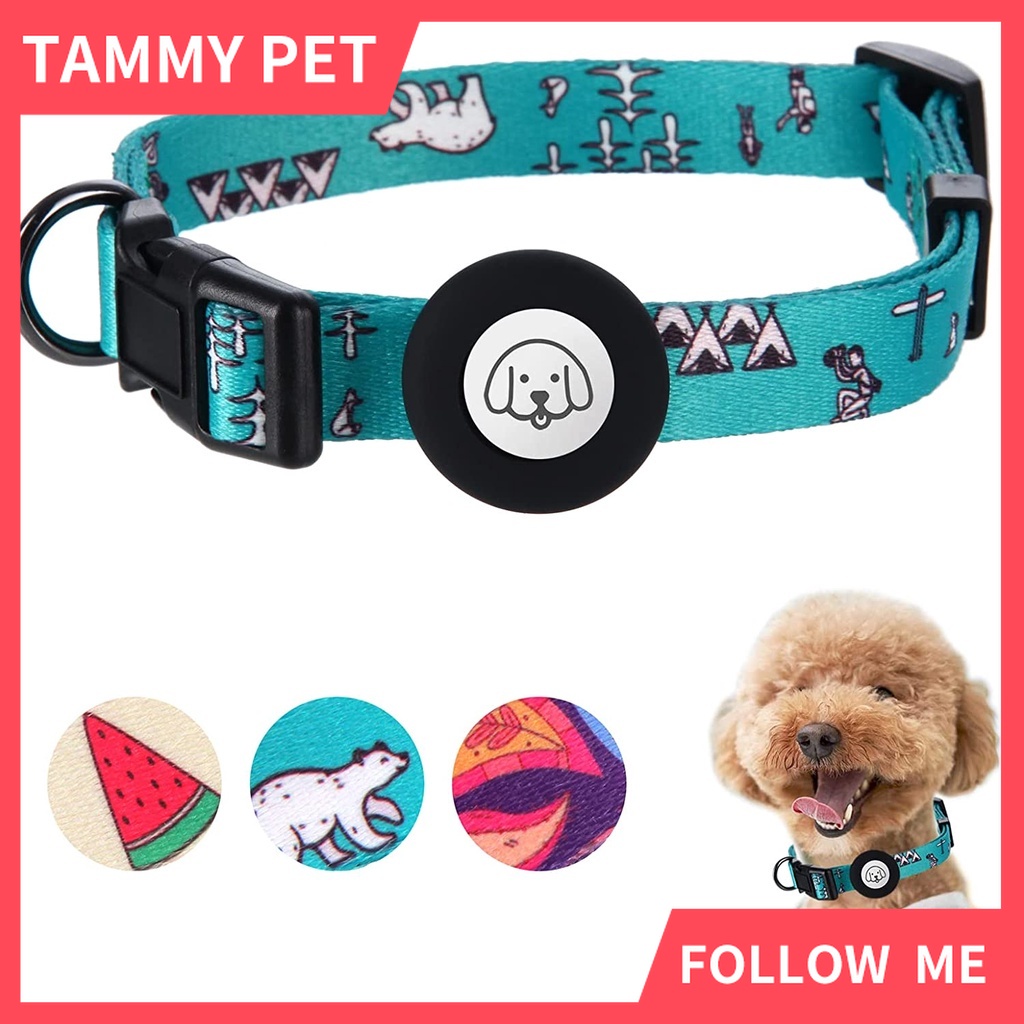 MY Shipment AirTag Dog Collar, Polyester Pet Cat Puppy Collar with ...