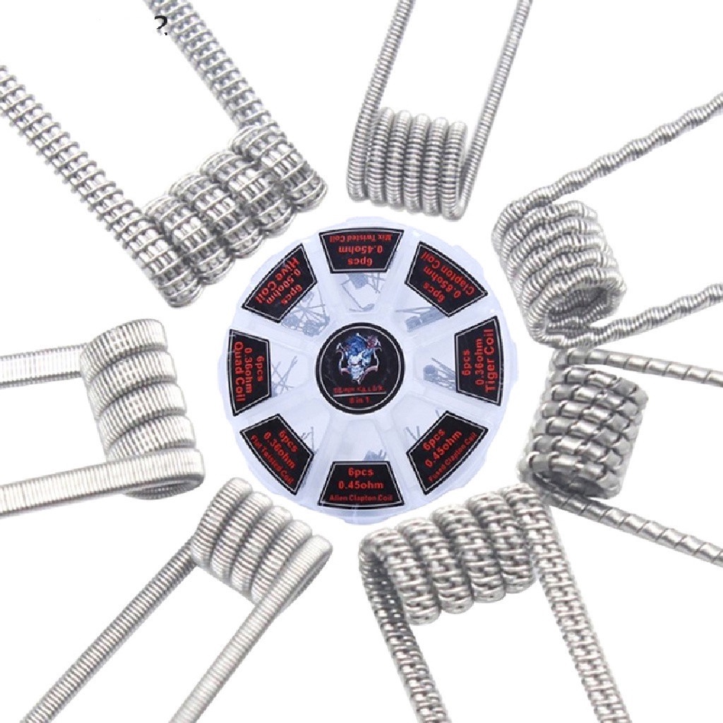 48Pcs 8 in 1 Coil platte Iron-chromium-aluminum Heating Wire Resistance ...