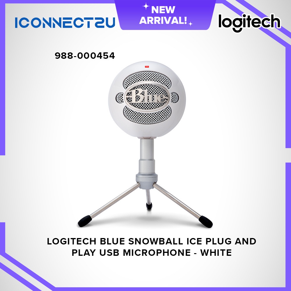 Logitech Blue Snowball Ice Plug and Play USB Microphone (988-000454 ...