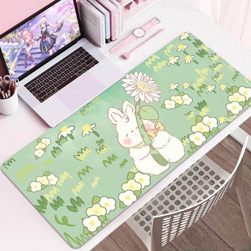 Rabbit Mouse Pad Cartoon Desk Oversized Computer Keyboard Girl Desktop ...
