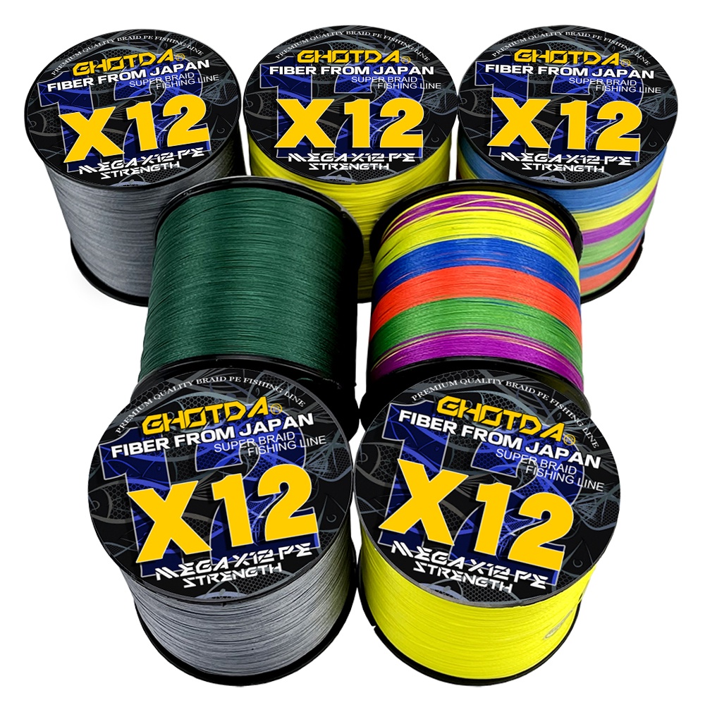 Tali Pancing Braided Fishing Line Tali Pancing GHOTDA 1000M 12 Strands ...