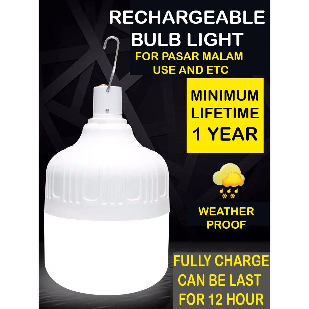 BIGSALES Rechargeable Outdoor 80W LED Light Bulb Emergency Lighting ...