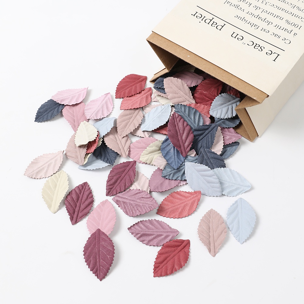 10PCS 3.5cm Leaves Artificial Fabric Fake Leaves For DIY Wreath Wedding ...