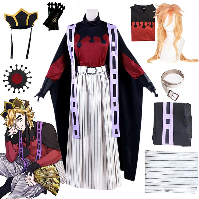 Demon Slayer Cosplay Doma Douma Cosplay Costume Wig Fan Sets Kimetsu No ...