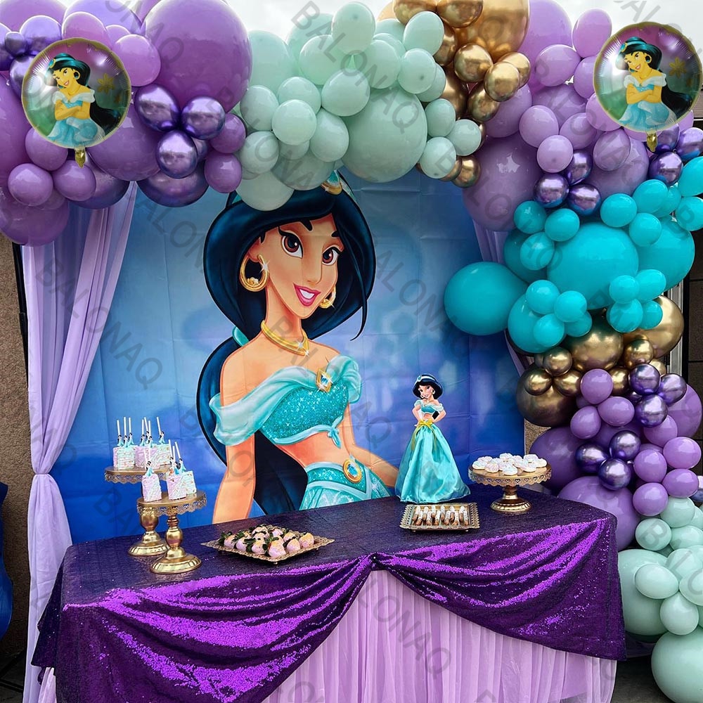 Jasmine Princess Balloons Arch Garland Party Decoration Aladdin Balloon ...
