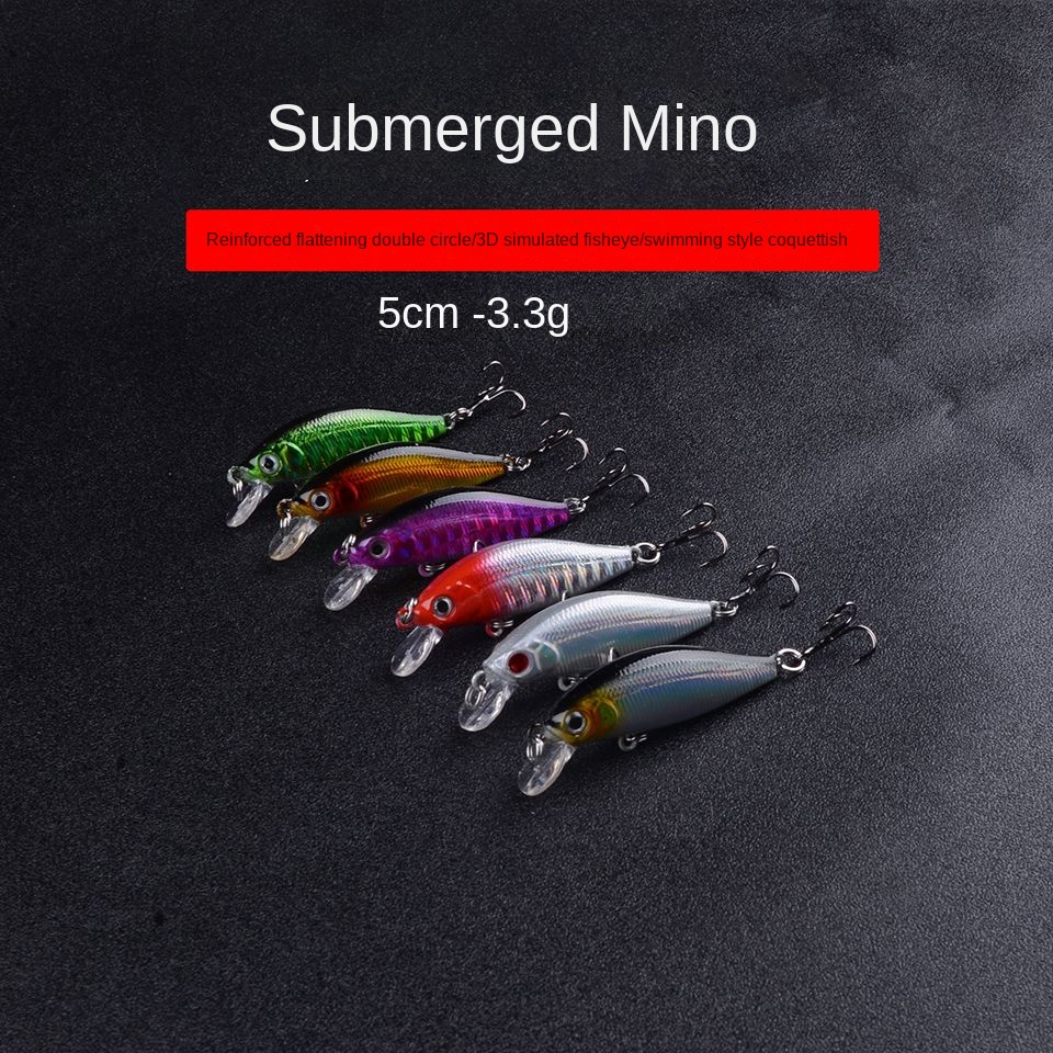5cm 3.3G Micro Submerged Mino Lure Fresh Water Topmouth Culter Snakehead Rod Tilapia Mossambica ...