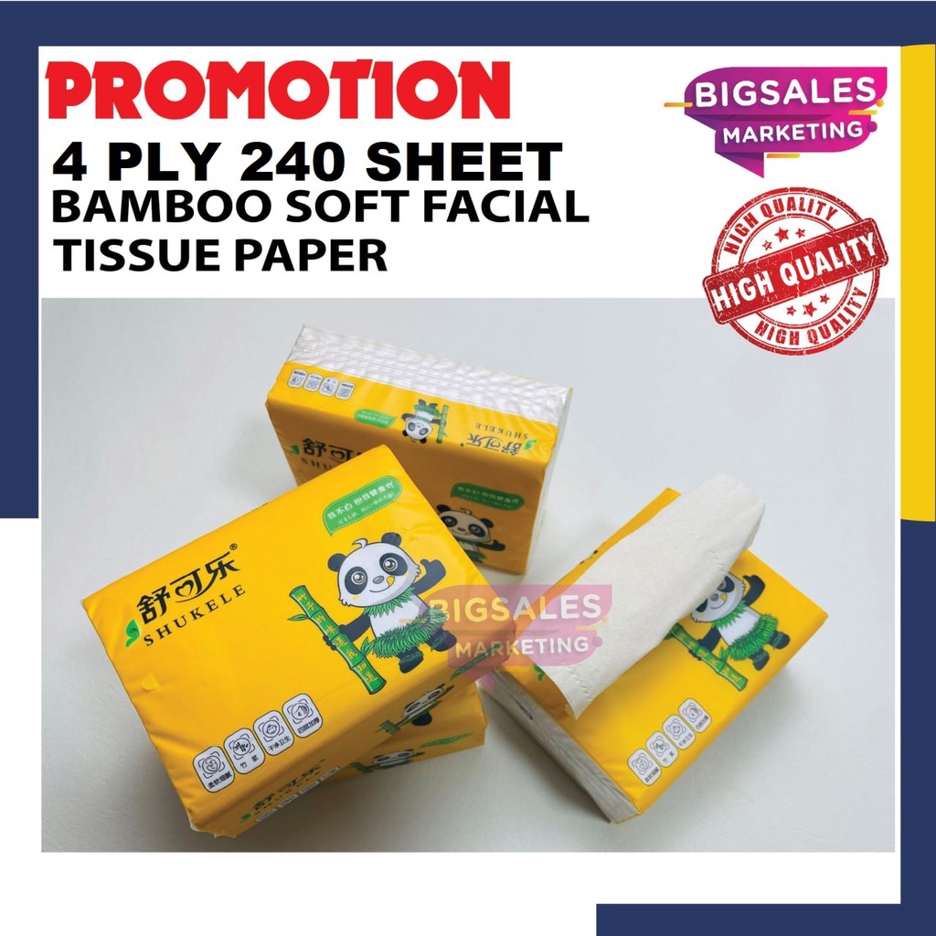 BIGSALES 4 PLY Bamboo Tissue Paper Soft Facial Tissue Paper Non ...