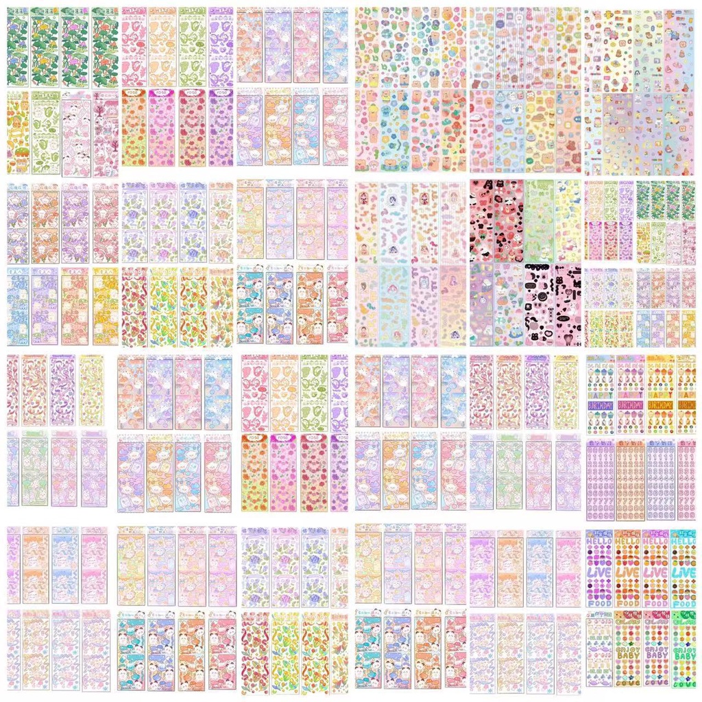200pcs Cute Stickers Goo Goo Card Set Free Tweezers Kawaii Cartoon ...