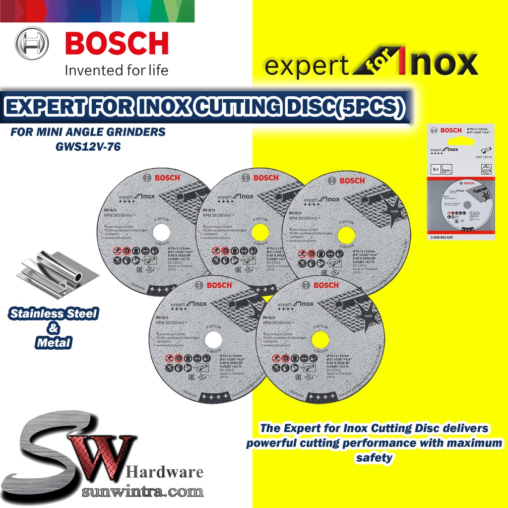 Bosch 5Pcs EXPERT FOR INOX CUTTING DISC FOR MINI ANGLE GRINDERS FOR ...