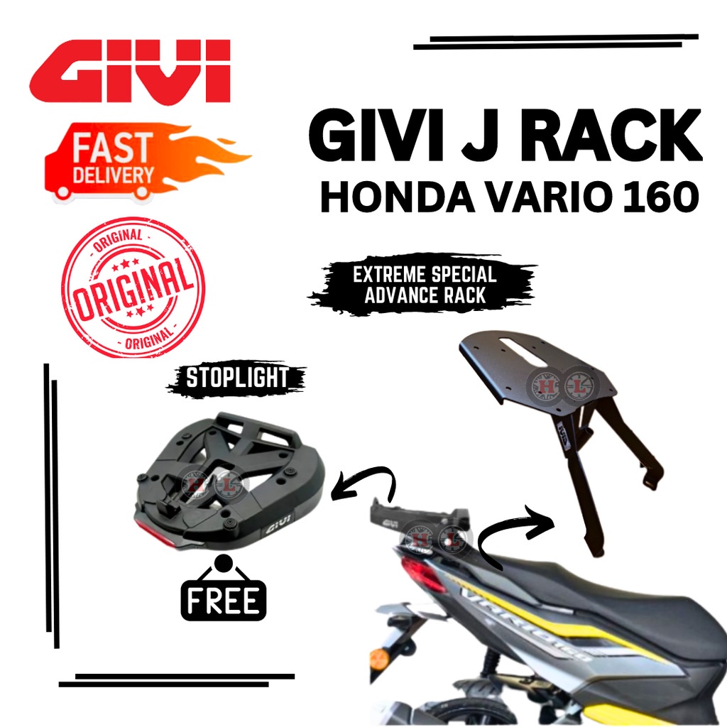 HONDA VARIO 160 GIVI EXTREME SPECIAL ADVANCE RACK ( WITH STOPLIGHT ) - Givi J Rack SRX(S ...