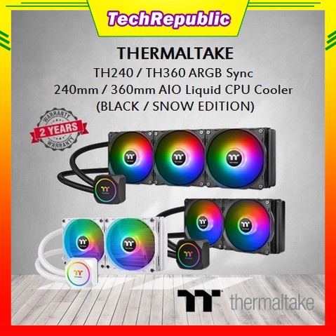 THERMALTAKE TH240 / TH360 ARGB Sync 240mm / 360mm AIO Liquid CPU Cooler ...
