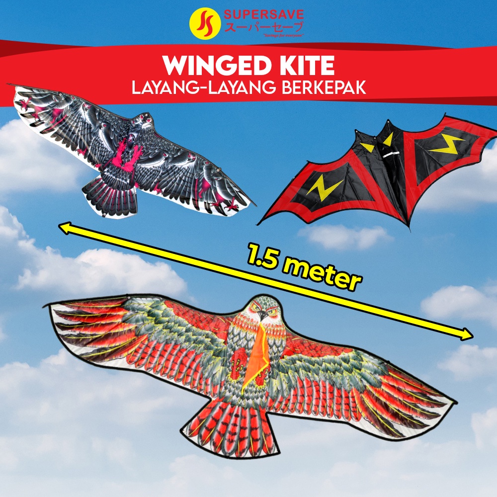 SUPERSAVE XL Flying Kite Set Toys Bird Beginner Eagle Kites Hawk String ...