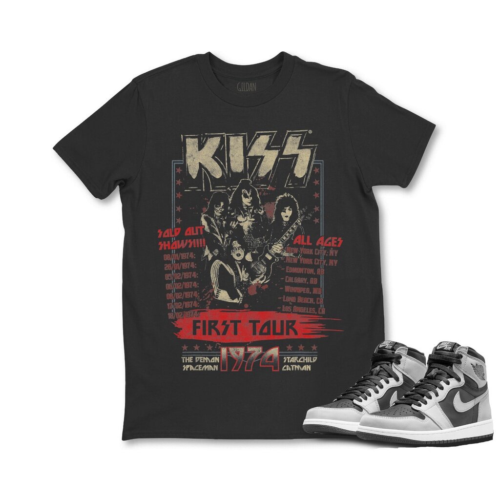 KISS First Tour Music Lover Rock Band Lelaki Dewasa men's Tee Fashion ...