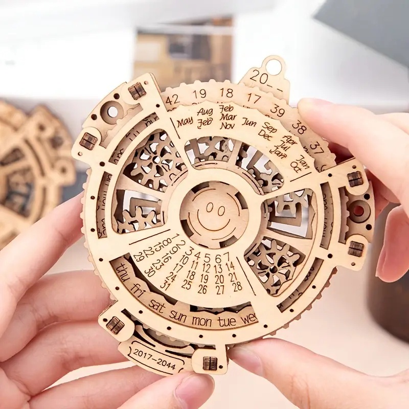 Creative 3D Puzzle Toy DIY Wooden Mechanical Gear Rotation Perpetual ...