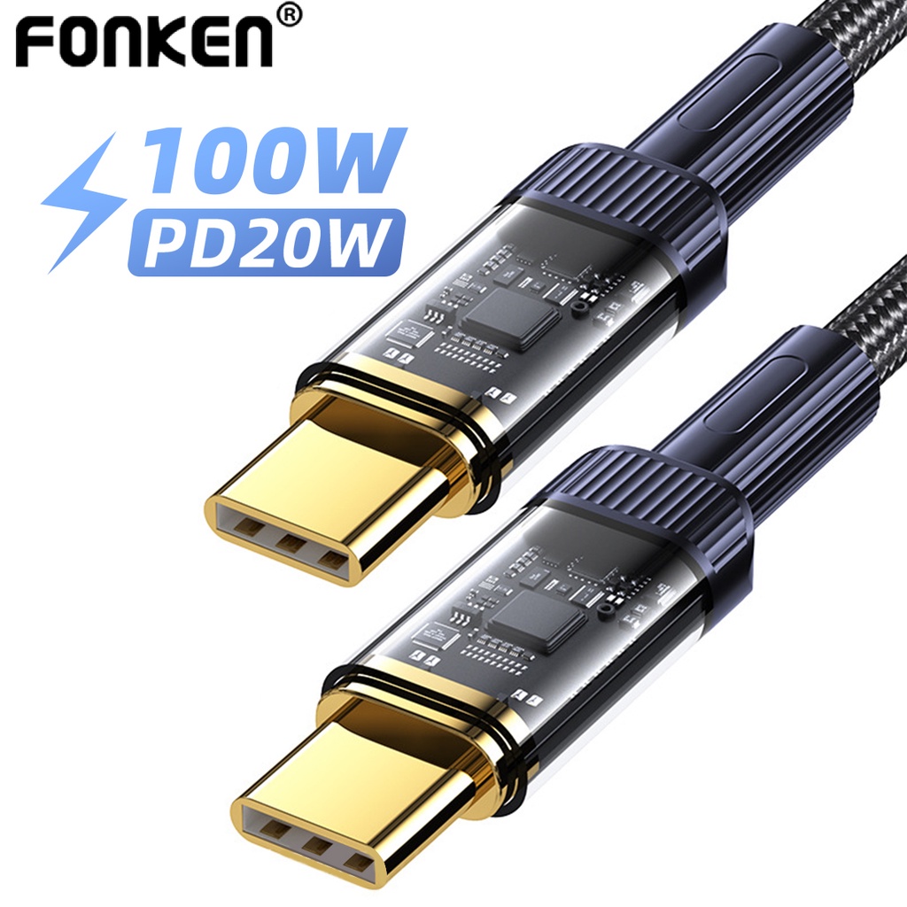 Fonken PD 100W Type C To Type C Cable PD 20W Type C to 8-Pin Fast ...