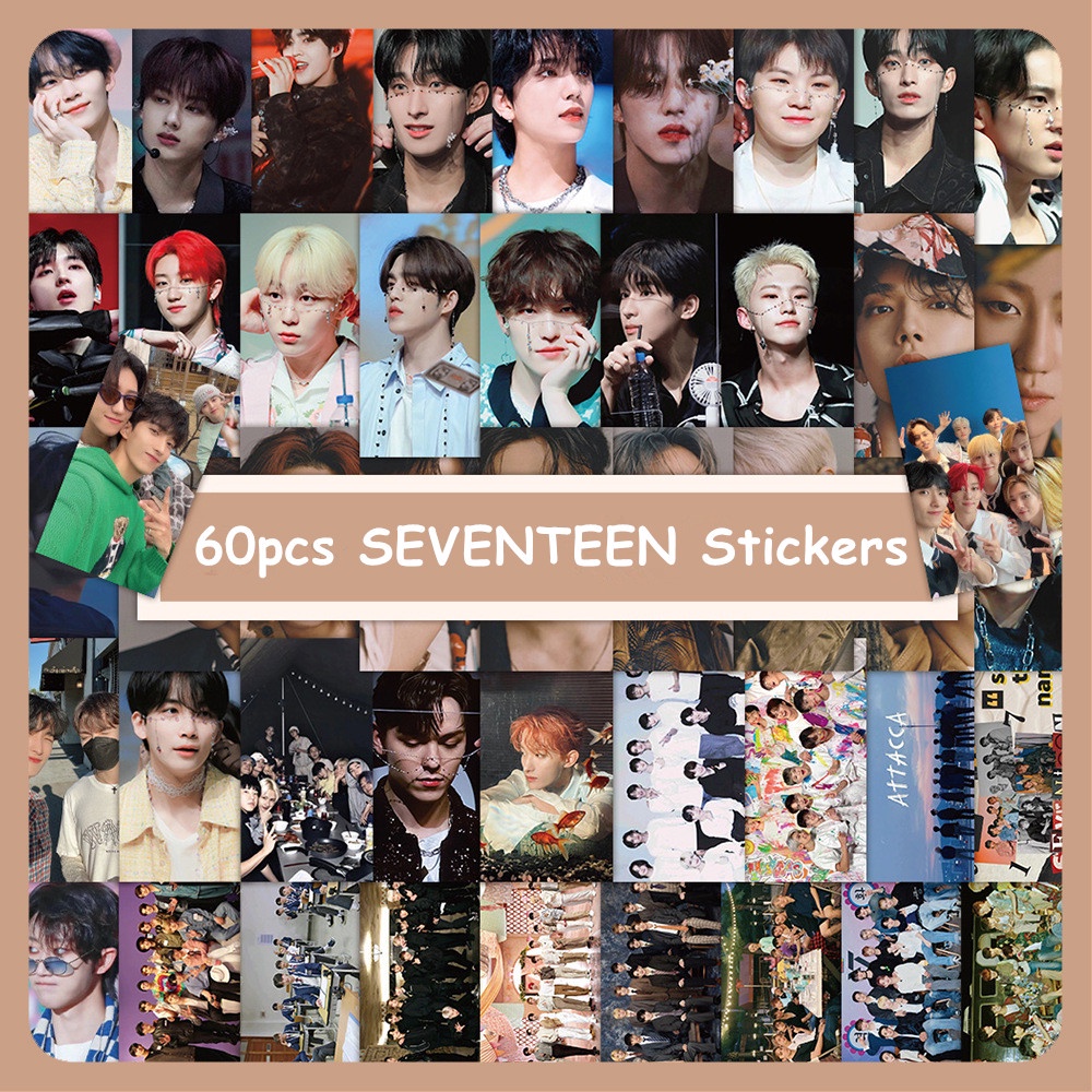 60pcs/set SEVENTEEN Photo Sticker Hand Book Luggage stickers Image ...