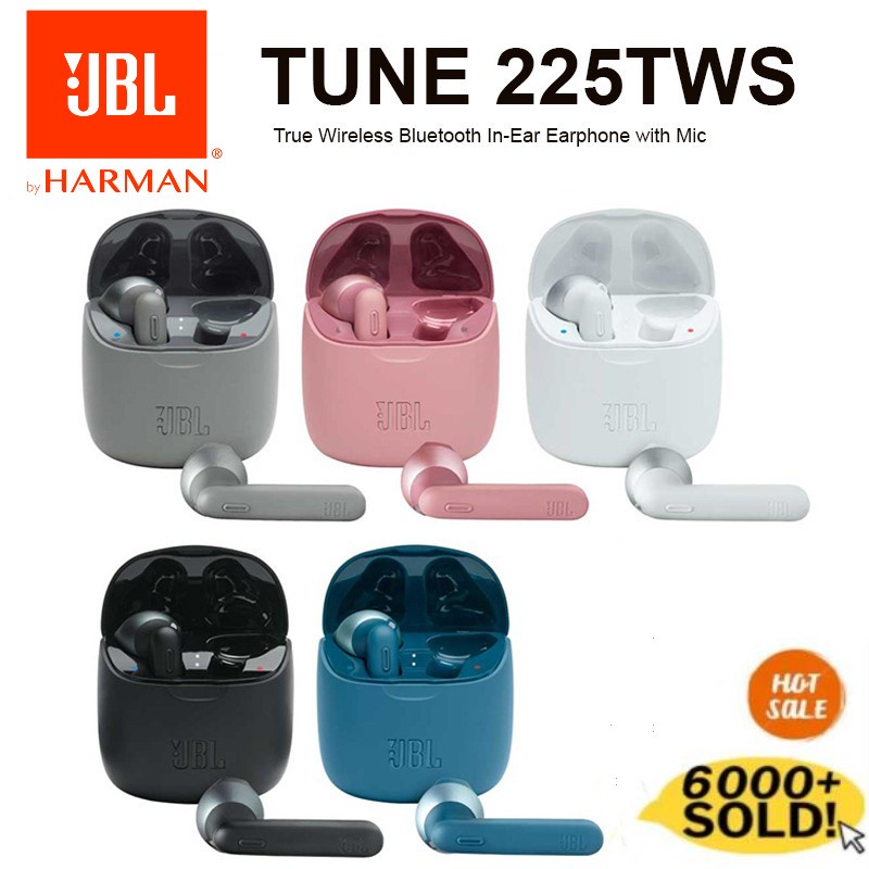 Original JBL TUNE 225 TWS Wireless Bluetooth Earphones Waterproof Stereo Earbuds Bass Sound T225 ...