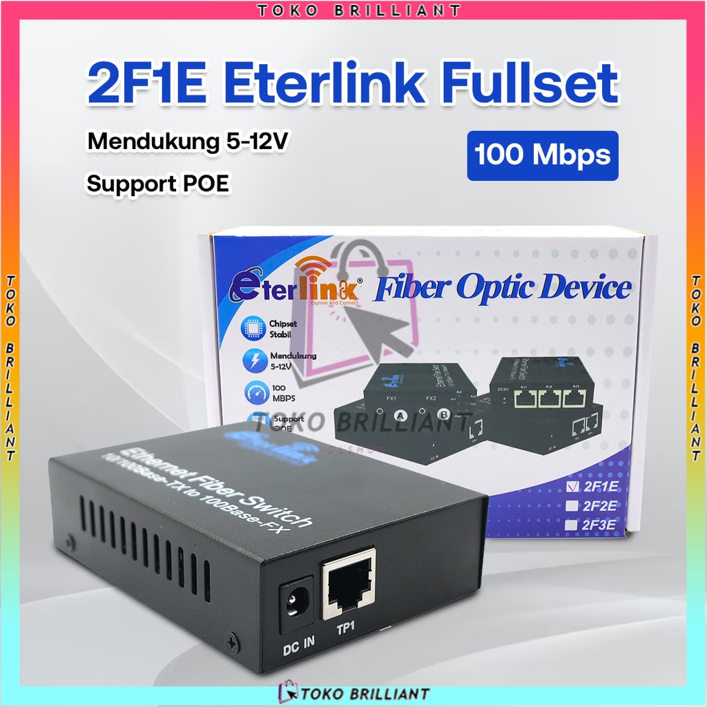 Fiber Optic Media Converter 2 Fiber 1 Ethernet Fullset Etherlink | Shopee Malaysia