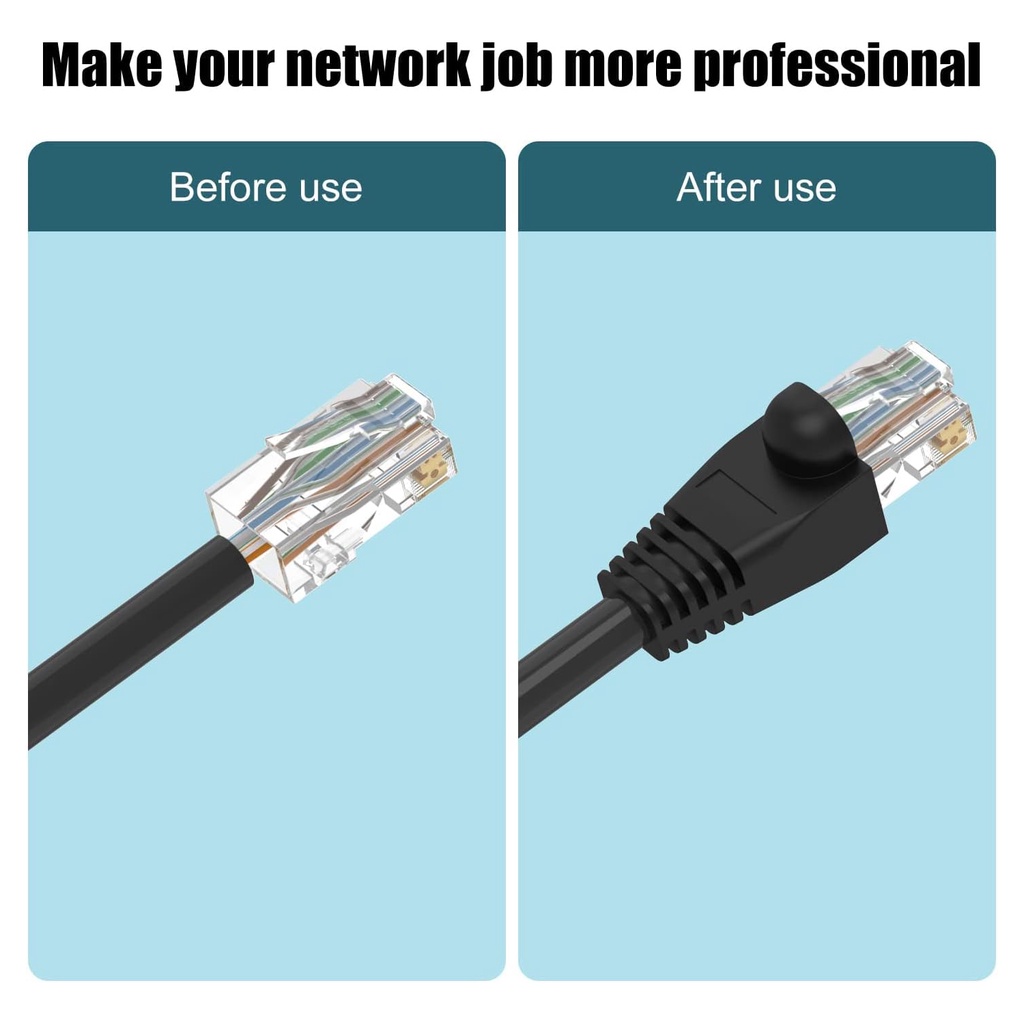 Zoerax Cat5/Cat5E/Cat6 Strain Relief Boot Plug Connector (100 Pcs ...