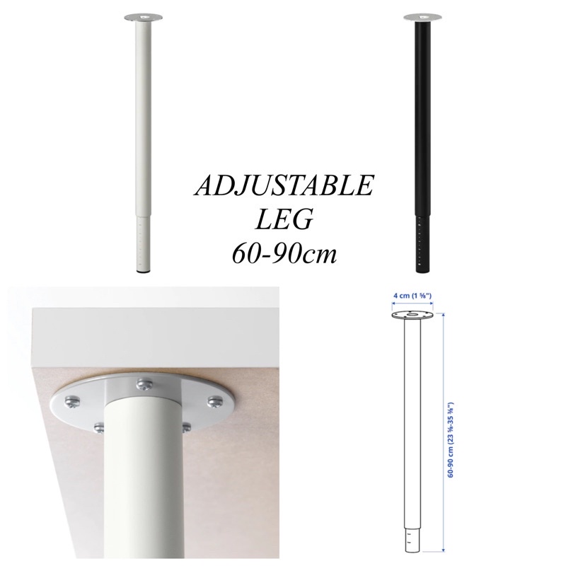 IKEA OLOV Adjustable Legs 1 pcs Kaki Meja Boleh Laras | Shopee Malaysia