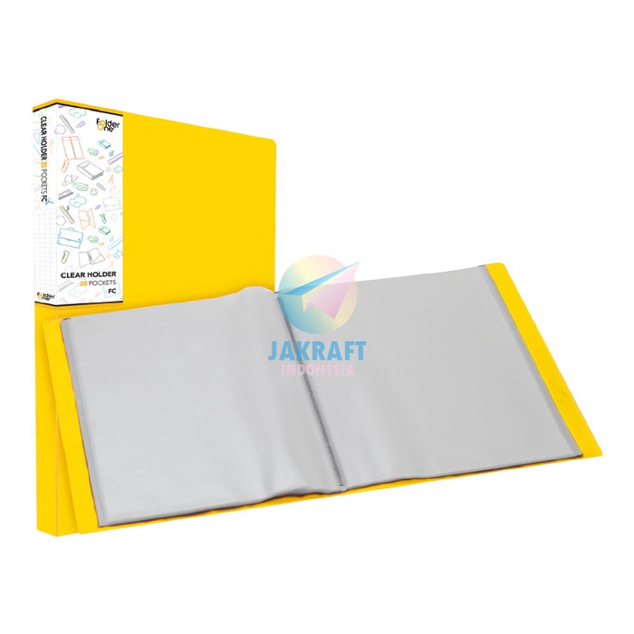Clear Holder Folio F4 FC Contains 40 Display Book (Yellow Yellow ...