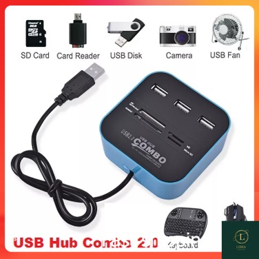Smart All in One Combo Card Reader & 3 Ports USB Hub Combo 2.0 Micro TF ...