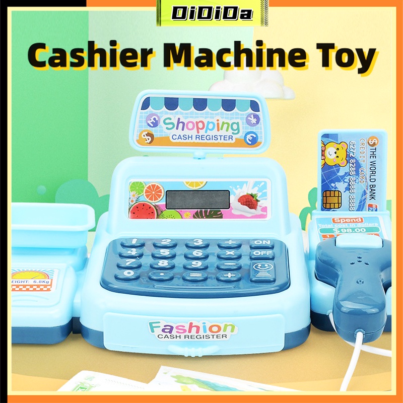 Cashier Machine Toy Simulated Supermarket Cash Register Kits Checkout ...
