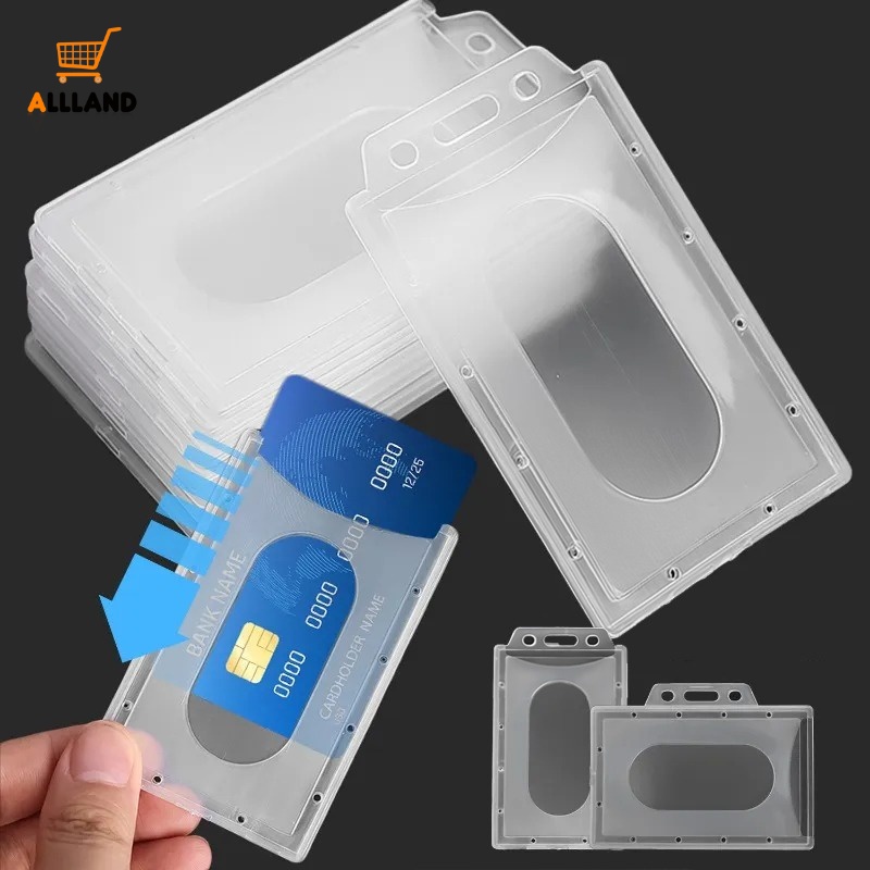 1Pc Transparent Hard Plastic Cards Sleeve/ Badge Work ID Cards Holder ...