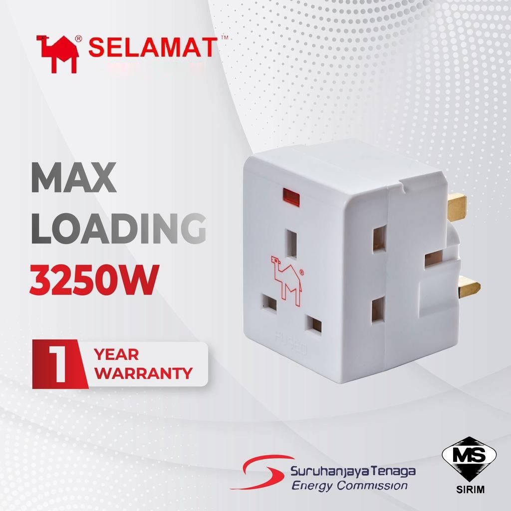 Selamat 2K333L 3-Way Adaptor with Neon & SIRIM | Shopee Malaysia