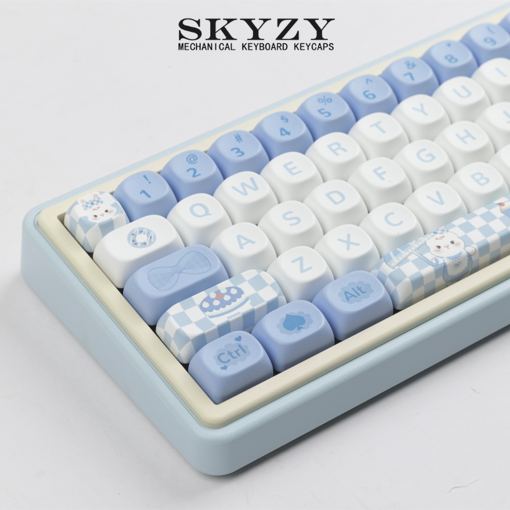 Alice Rabbit Keycaps MOA Profile Cartoon Bunny PBT Dye Sub Mechanical ...