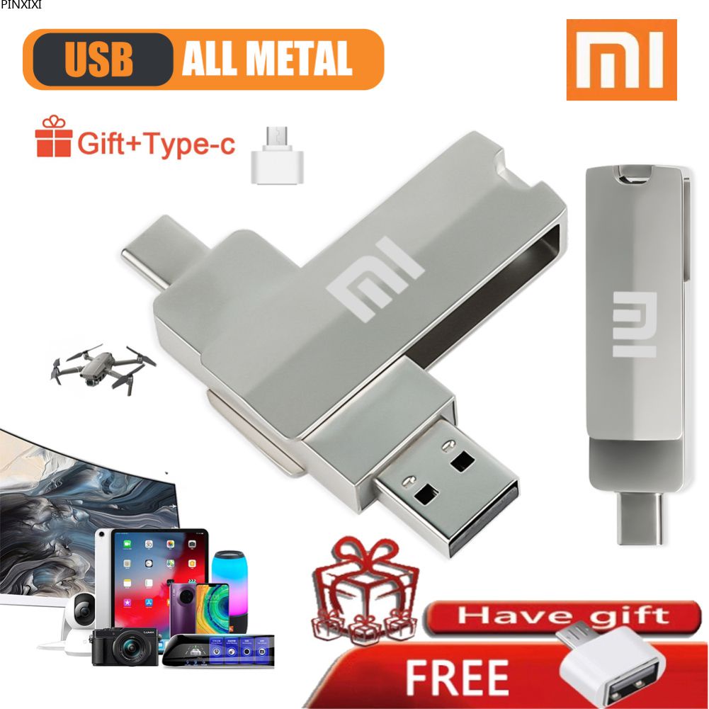XIAOMI Metal USB Flash Drive 2 In1 Type-c Pendrive 2TB 1TB 512GB 256GB ...