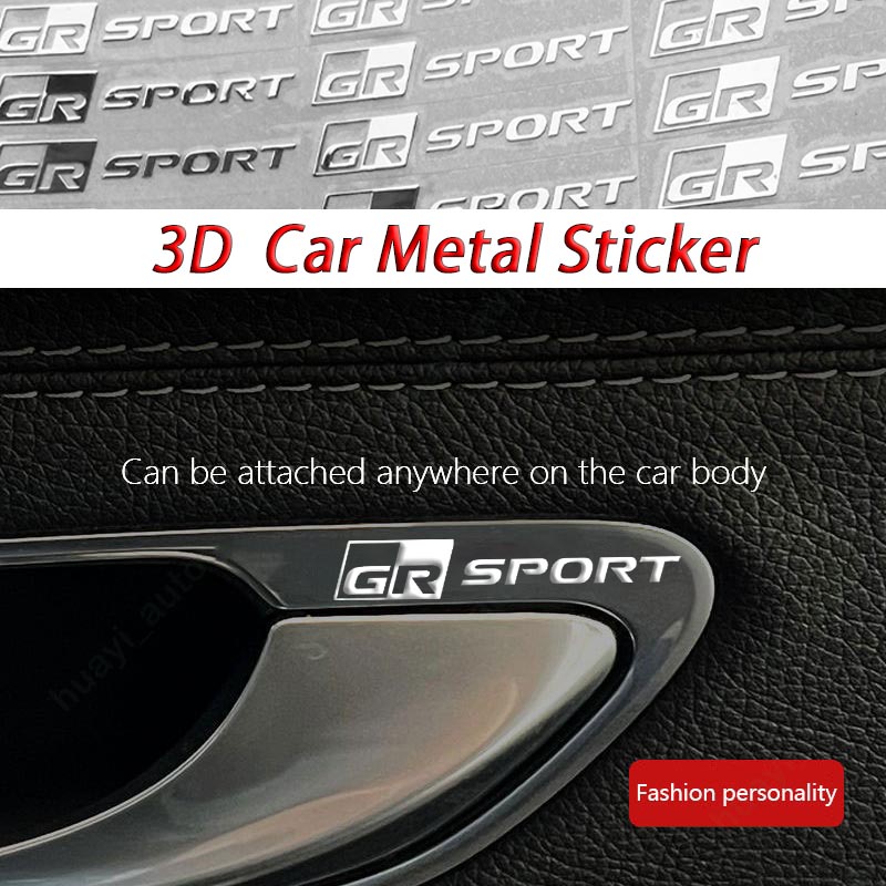 4/8/12pcs Toyota GR Sport Car Metal Car Label Sticker Center Console ...