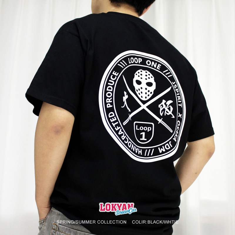 ATTITUDEJMD Short Sleeve Modified Car T-Shirt Mask KANJO Osaka Ring Clan LOOP1 Riot Clan Capital ...