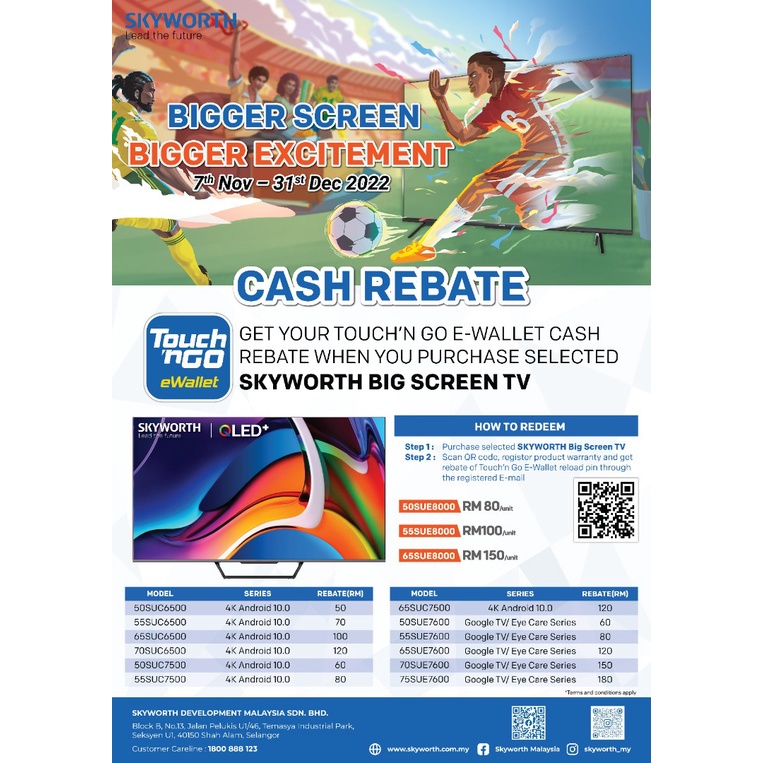 Skyworth 65SUC7500 Android 10 Smart LED TV (65") | Shopee Malaysia