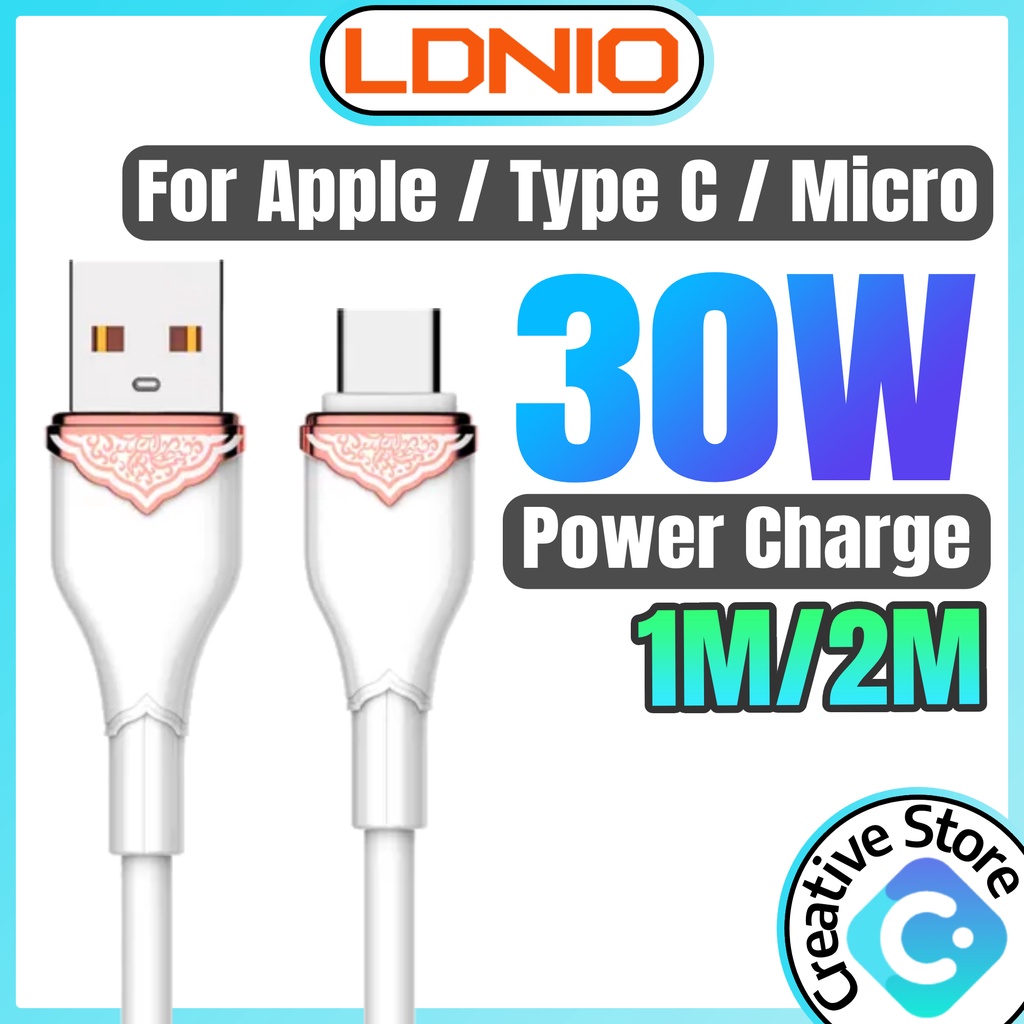 Original Ldnio Cable 1M 2M Cable 30W Fast Charging Cable Type C Cable ...