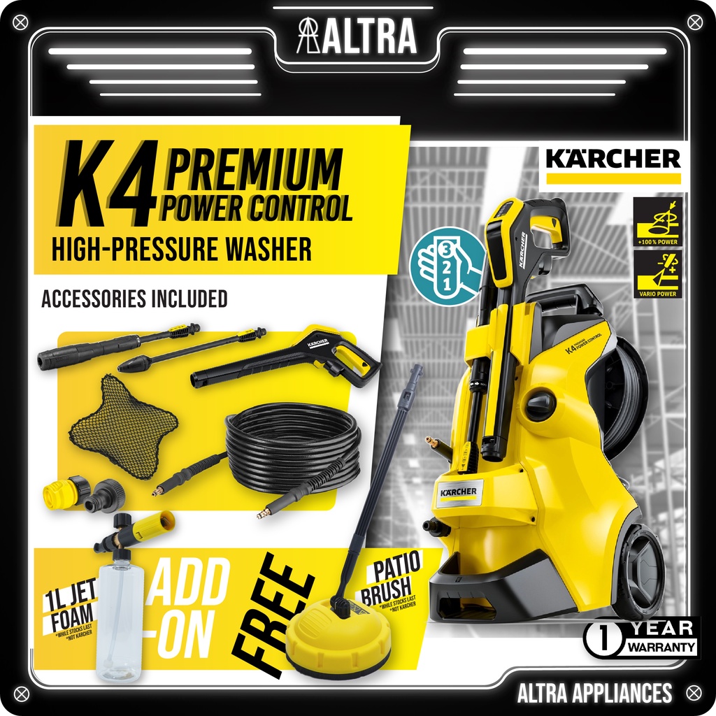 KARCHER K4 PREMIUM POWER CONTROL HIGH PRESSURE WASHER - 130BAR - MADE ...