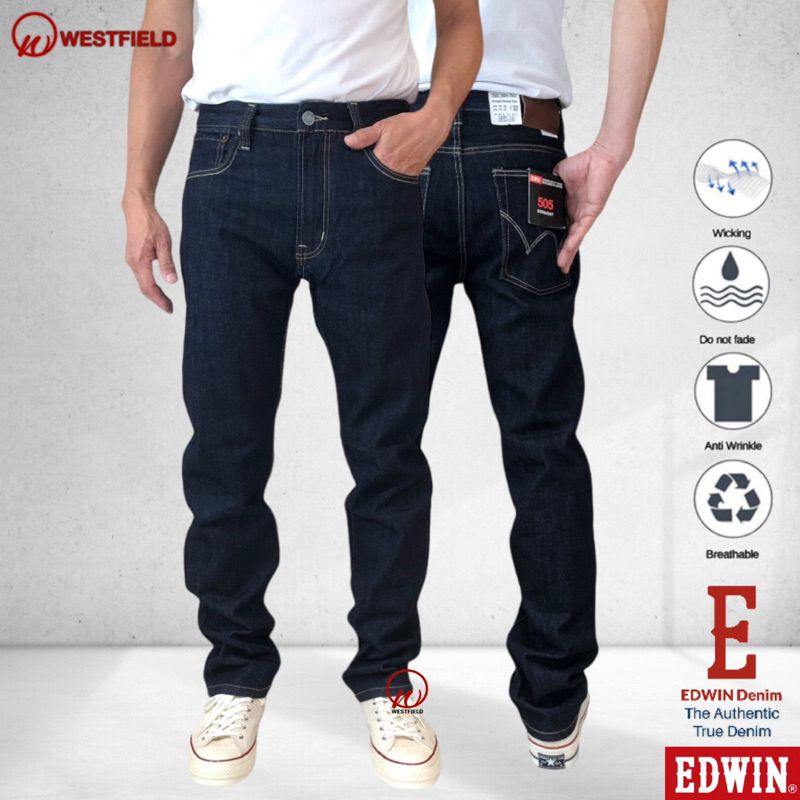 🔥NEW ARRIVAL🔥 EDWIN® MEN’S 505 RAW BLUE STRAIGHT CUT JEANS ( 7505 2604 ...
