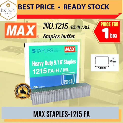 MAX STAPLES NO:1215 (23/15) / Bullet Stapler / Ubat Stapler / Heavy ...
