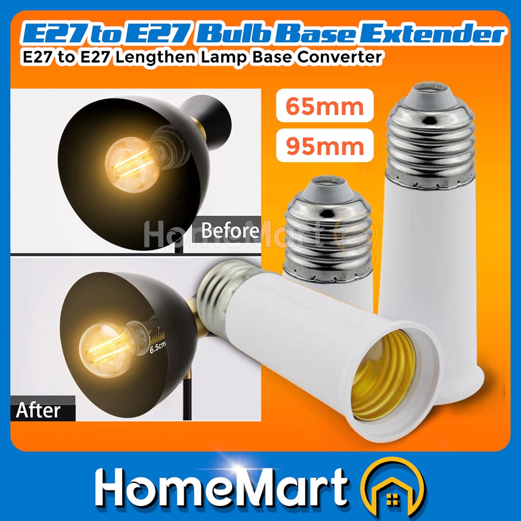 E27 to E27 Lengthen Lamp Base Converter Light Base Screw Base Holder ...
