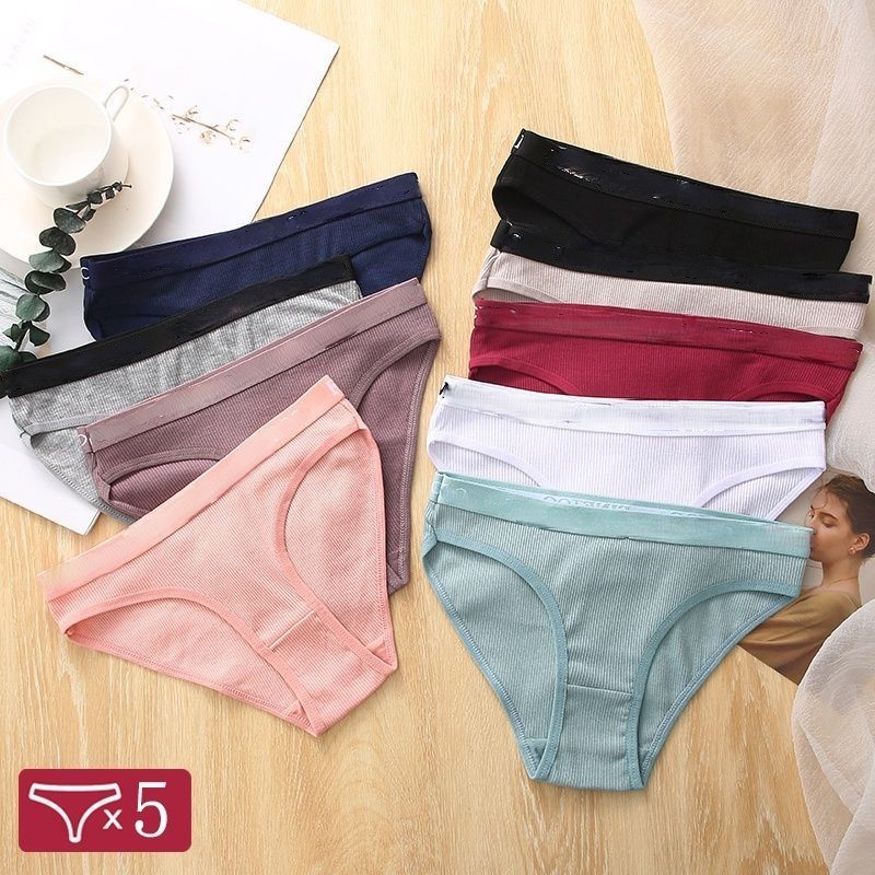 All of me 5Pcs/Set M-2XL Women Cotton Briefs Ladies Low Rise Letter ...