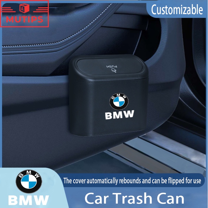 BMW Car Portable Mini Trash Can Hanging Flip Lid Dustbin Back Seat ...
