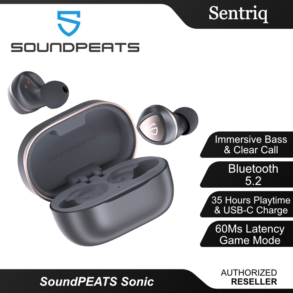 SoundPEATS Sonic Bass Addict In-Ear Game Mode Wireless Earbuds ...