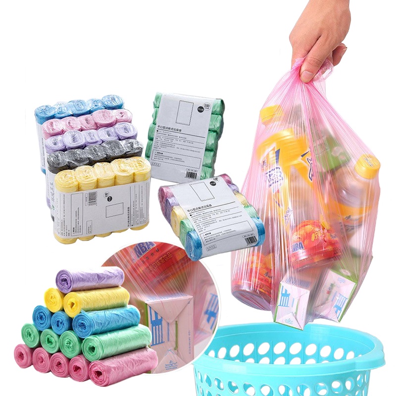 5 Rolls (+/-15PCS PER ROLL) Garbage Dustbin Rubbish Plastic Bag Random ...