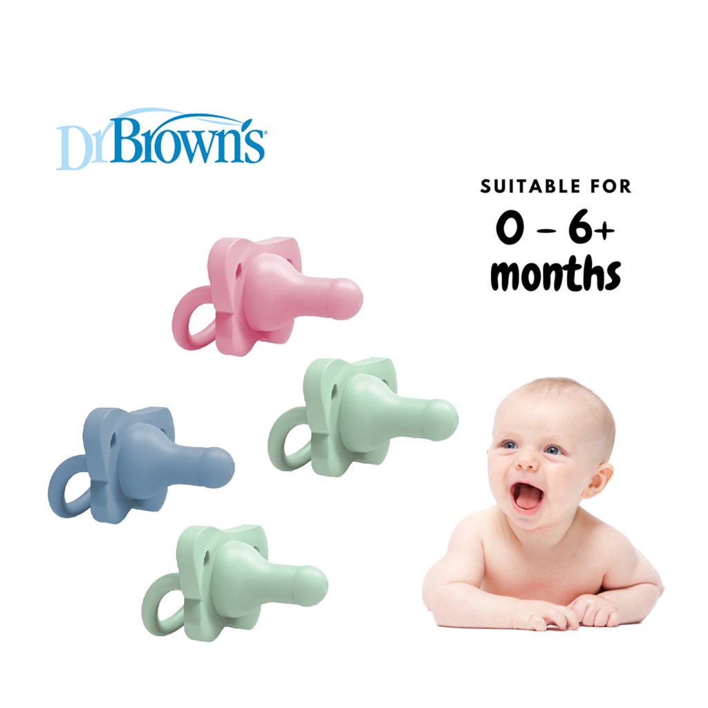 Dr. Brown’s HappyPaci One-Piece Medical Grade Silicone Pacifier for 0-6 ...