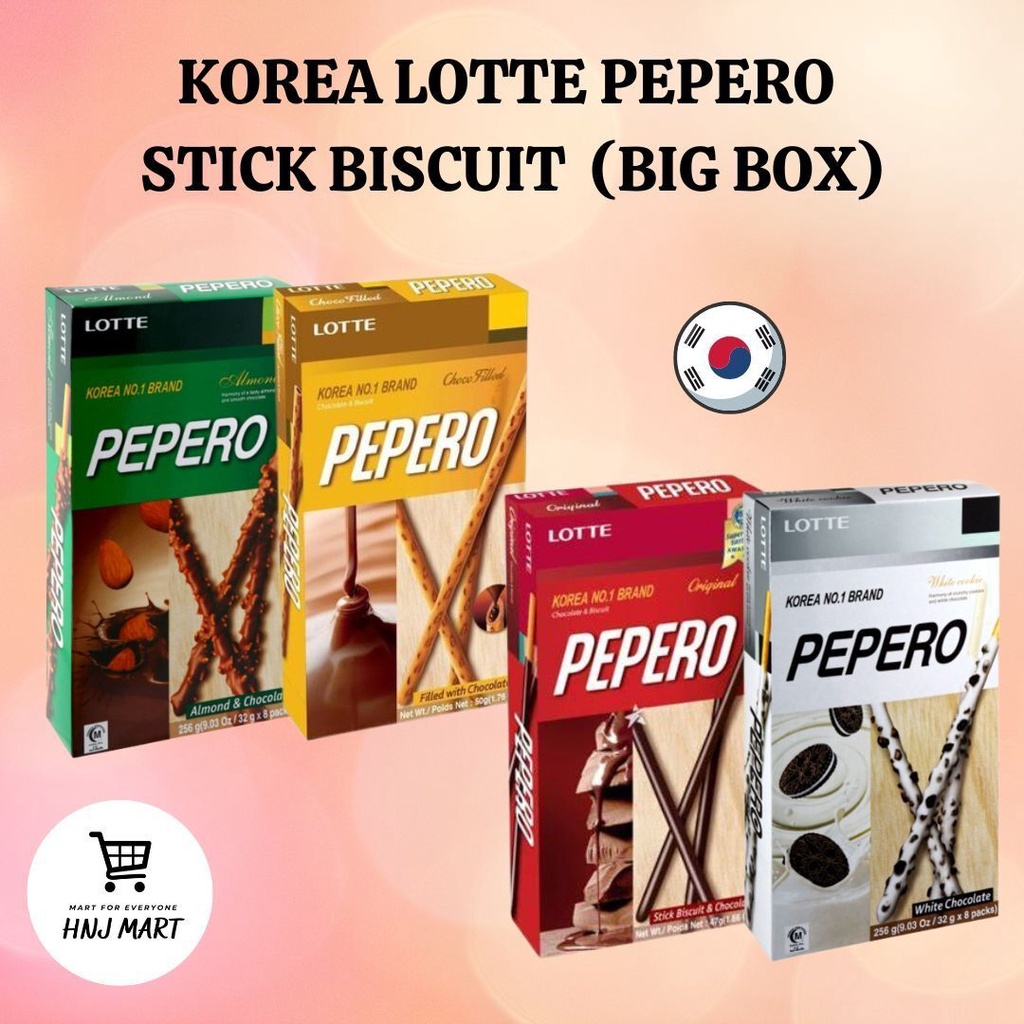 Korea Lotte Pepero Stick Biscuit Almond / White Cookie / Original ...