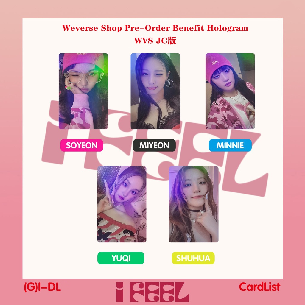 (G)I-DLE WVS JC VER. Weverse Shop Pre-Order Bf Hologram PHOTOCARD LOMO CARD ALBUM CARD POSTCARD ...